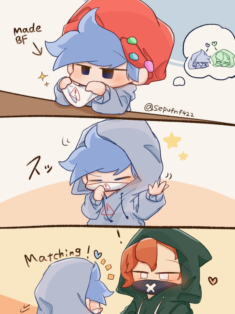 Safebooru - ! 2boys 3koma alternate universe bandana bandana over mouth ...