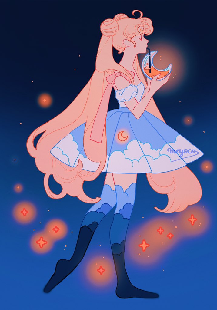 Safebooru - 1girl bishoujo senshi sailor moon black background blonde hair blue background ...