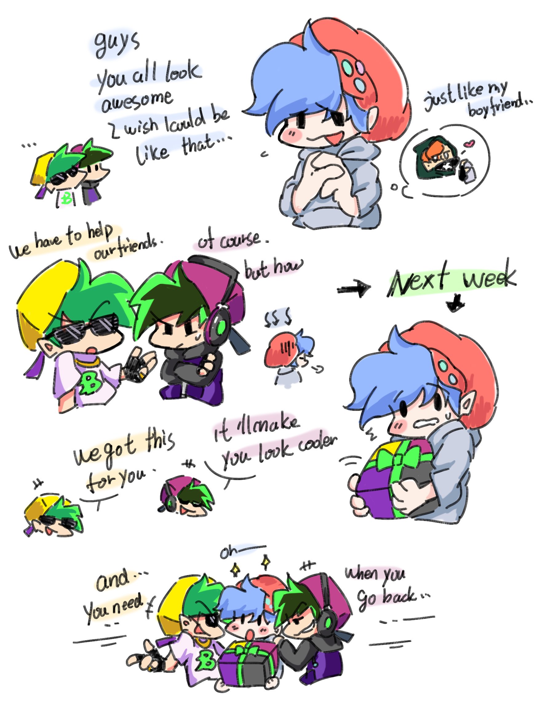 Safebooru - ... 3boys alternate universe angus 1027 (angus72150442 ...