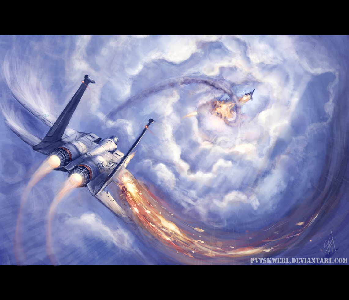 Safebooru - ace combat zero aerial battle afterburner airplane battle cloud commentary damaged ...