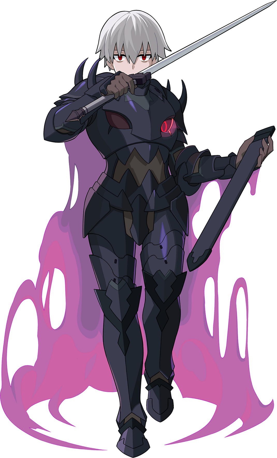 Safebooru - 1boy arm up armor armored boots artist request aura bags under eyes bangs black ...