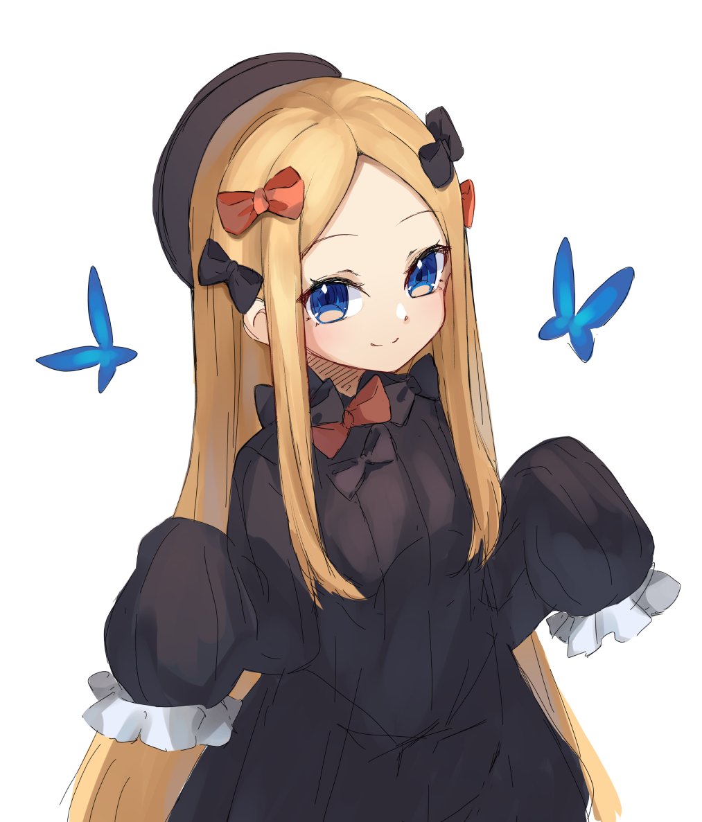 Safebooru - 1girl abigail williams (fate) animal bangs black bow black headwear blonde hair blue ...