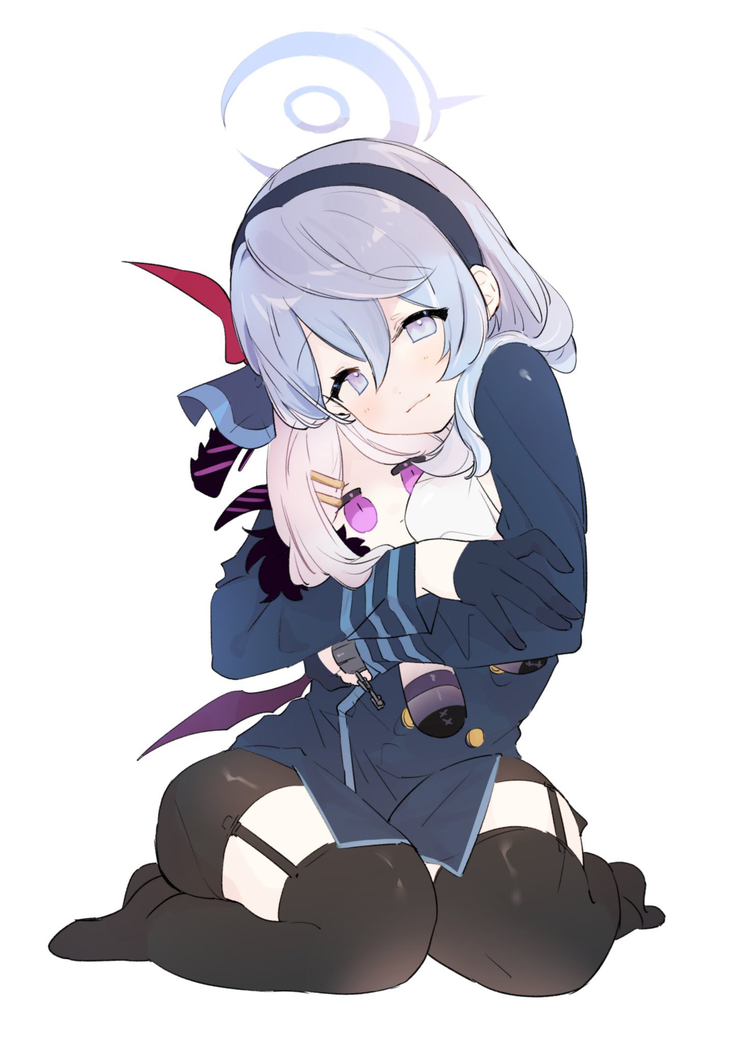 Safebooru - 1girl ako (blue archive) bangs black legwear black skirt blue archive blue eyes blue ...