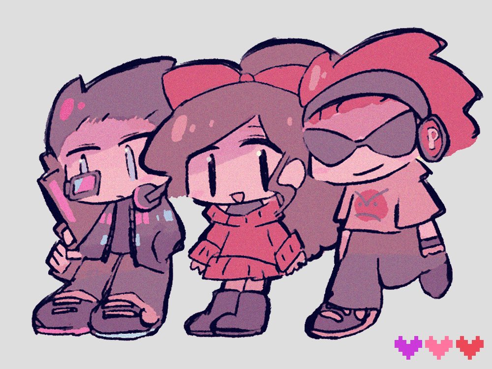 Safebooru - 1girl 2boys alternate universe black hair brown hair dual ...