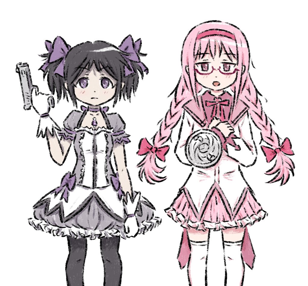 Safebooru - akemi homura alternate hair color alternate hairstyle bangs black hair black legwear ...