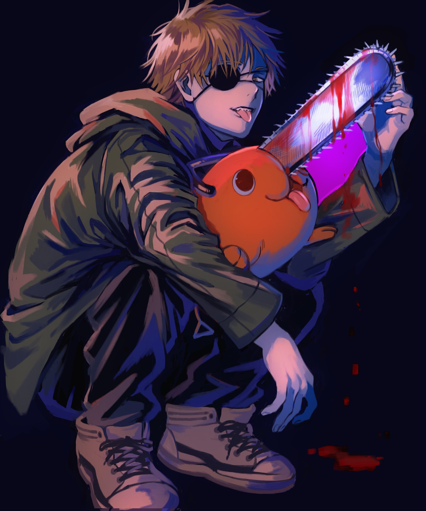 Safebooru - 1boy am88121 bangs black background black pants blonde hair ...