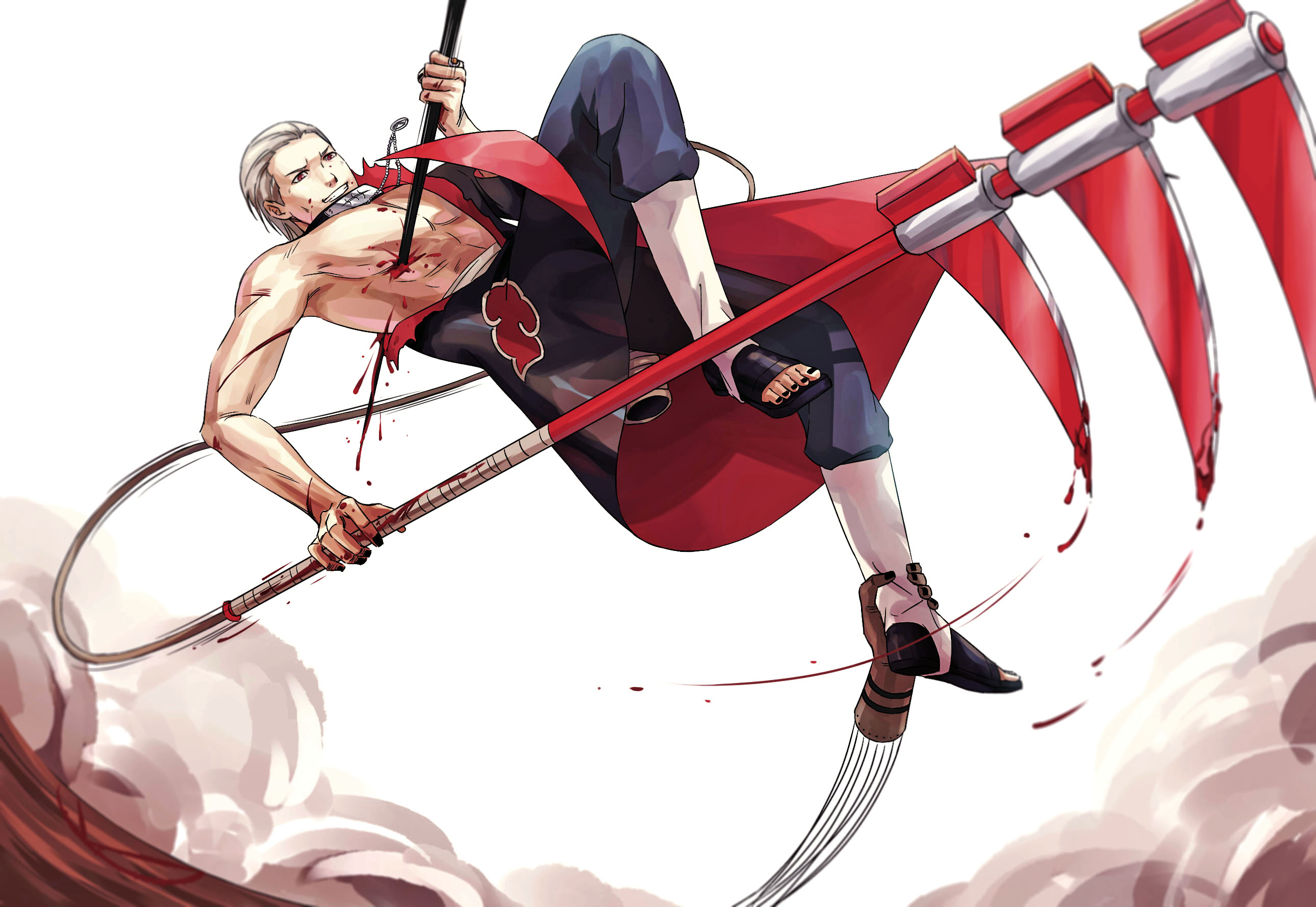 Safebooru - 2boys akatsuki (naruto) akatsuki uniform black nails blood ...