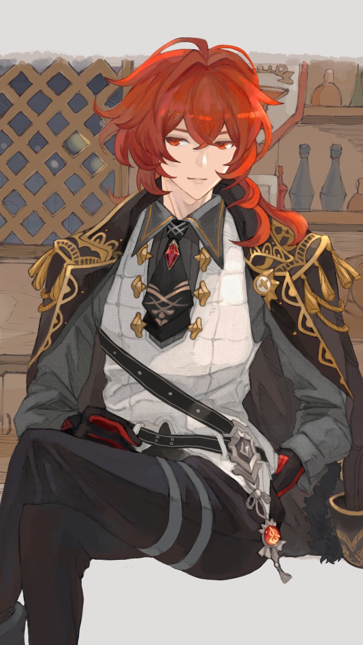 Safebooru - 1boy bangs black jacket black pants commentary request ...