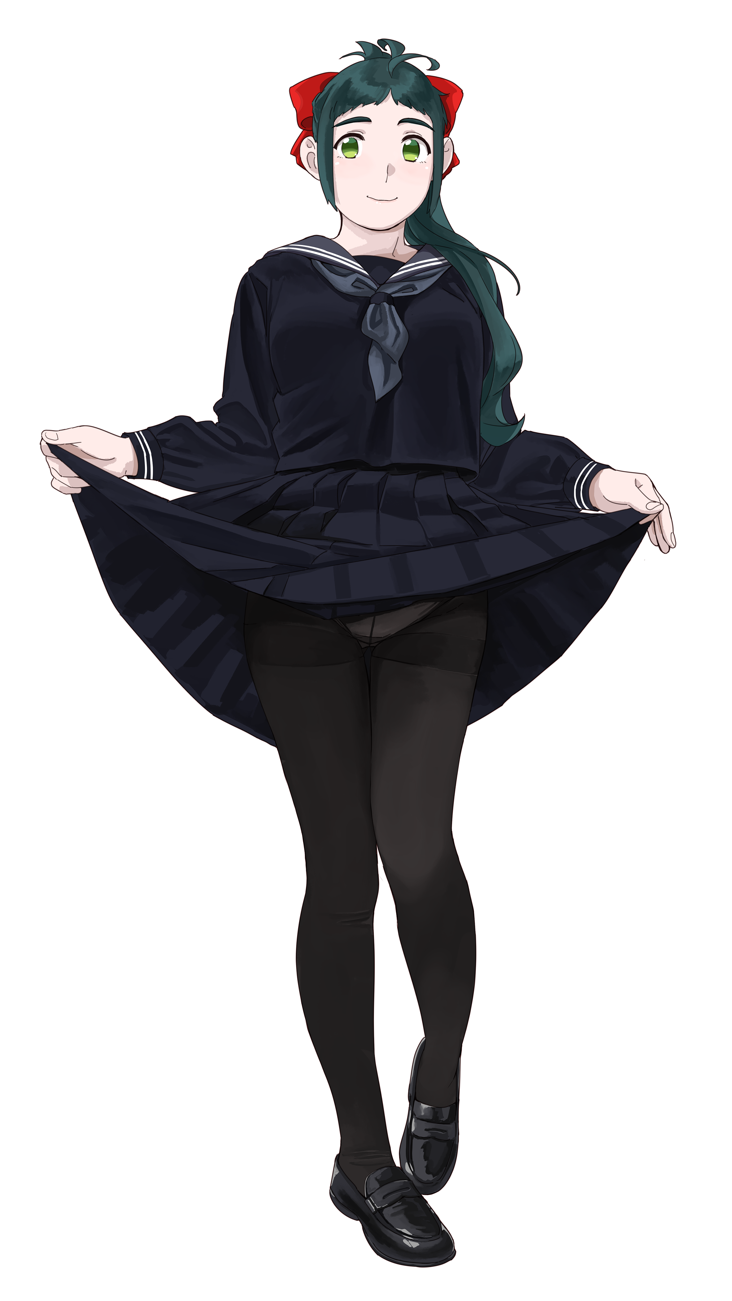 Safebooru - 1girl absurdres alternate costume antenna hair bangs black footwear black legwear ...