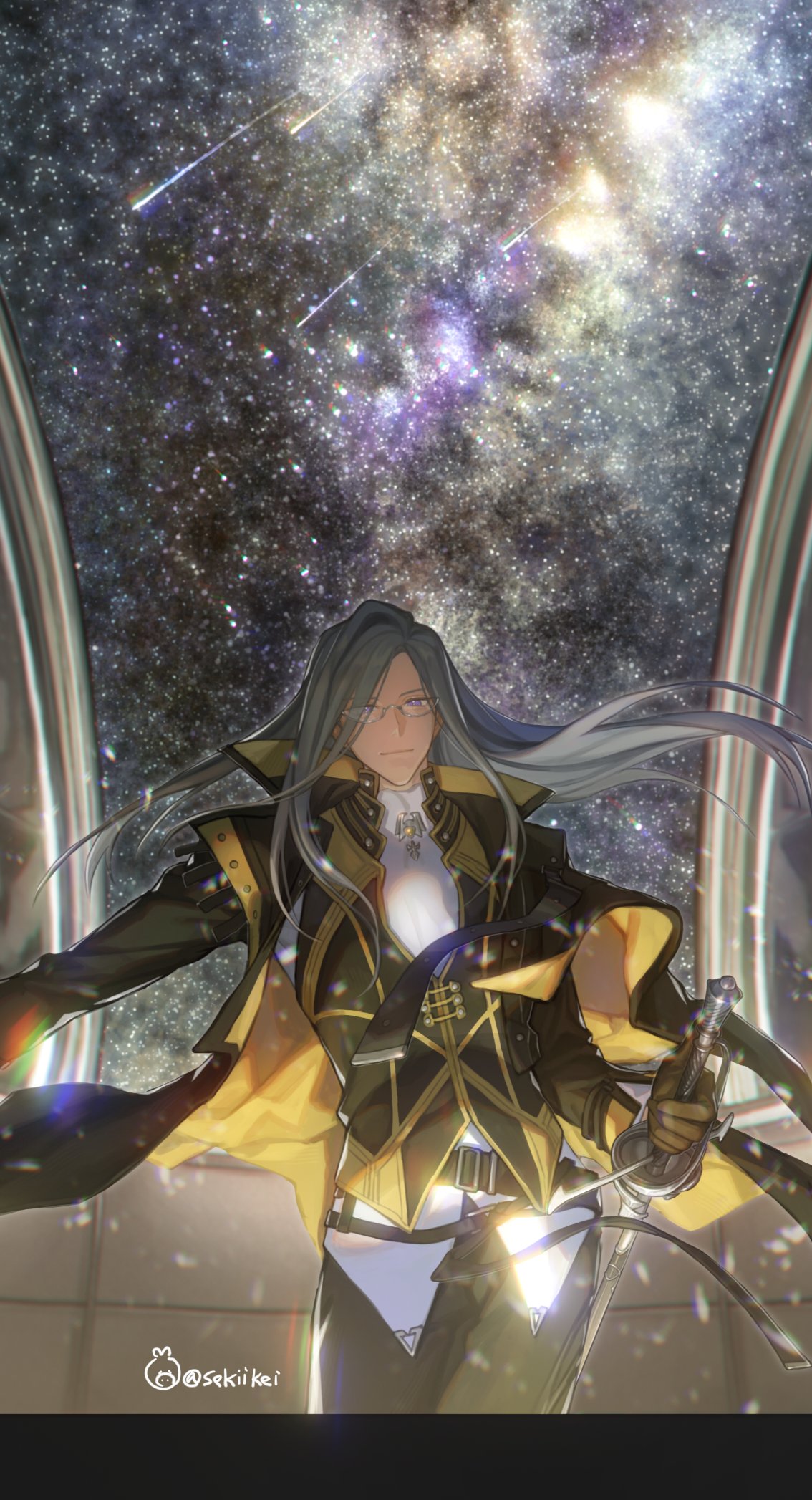 Safebooru - 1boy ascot bangs belt black coat black gloves black hair black pants black vest ...