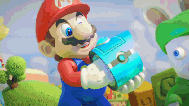Safebooru - 3d animated gif crossover holding weapon mario rabbid ...