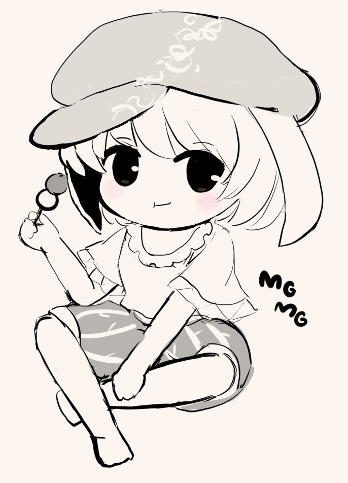 Safebooru - 1girl animal ears bangs black eyes chibi closed mouth dango ...