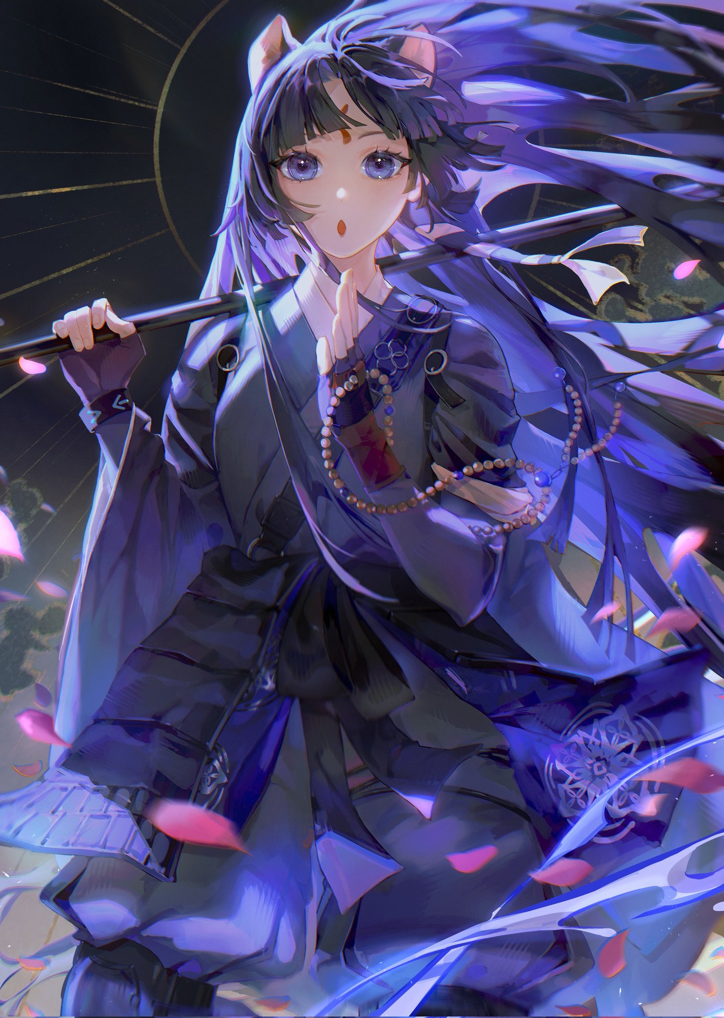 Safebooru - 1girl :o abstract background animal ears arknights armor ...