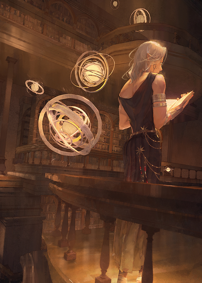 Safebooru - 1boy book bookshelf elezen elf facial tattoo final fantasy ...