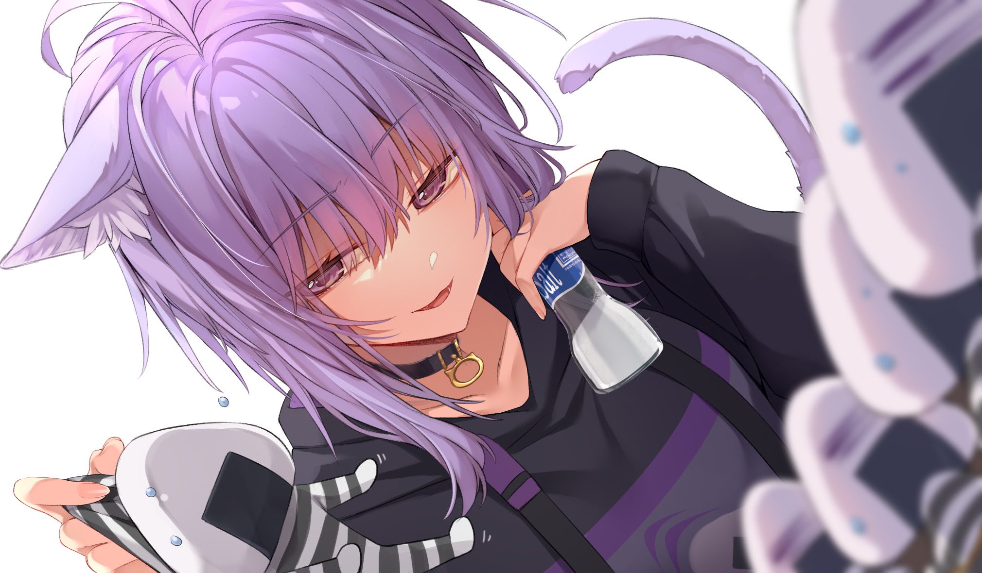 Safebooru - 1girl 5others ahoge animal collar animal ear fluff animal ears bangs black collar ...