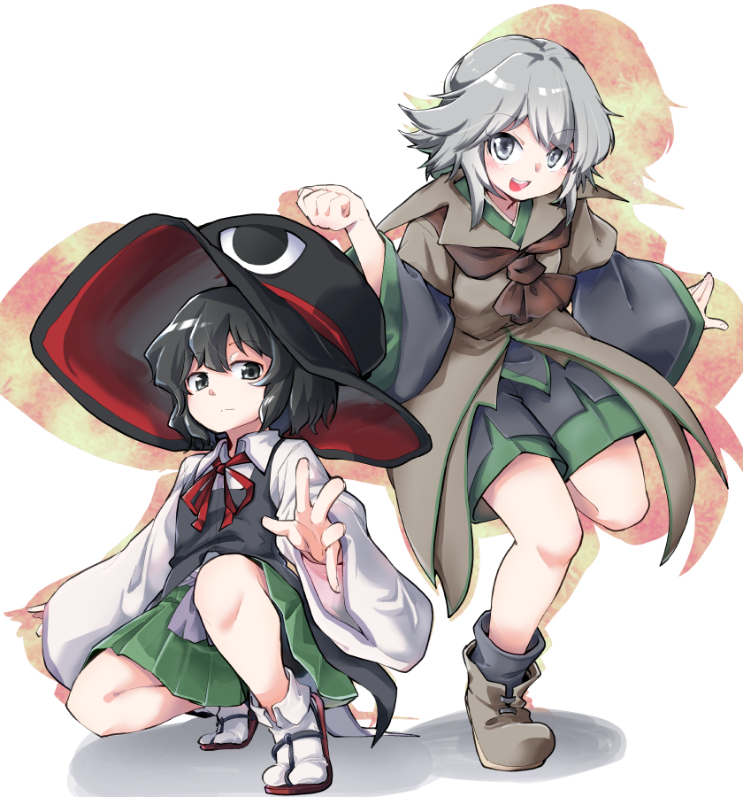 Safebooru - 2others androgynous bare shoulders berusuke (beru no su) black eyes black hair bow ...