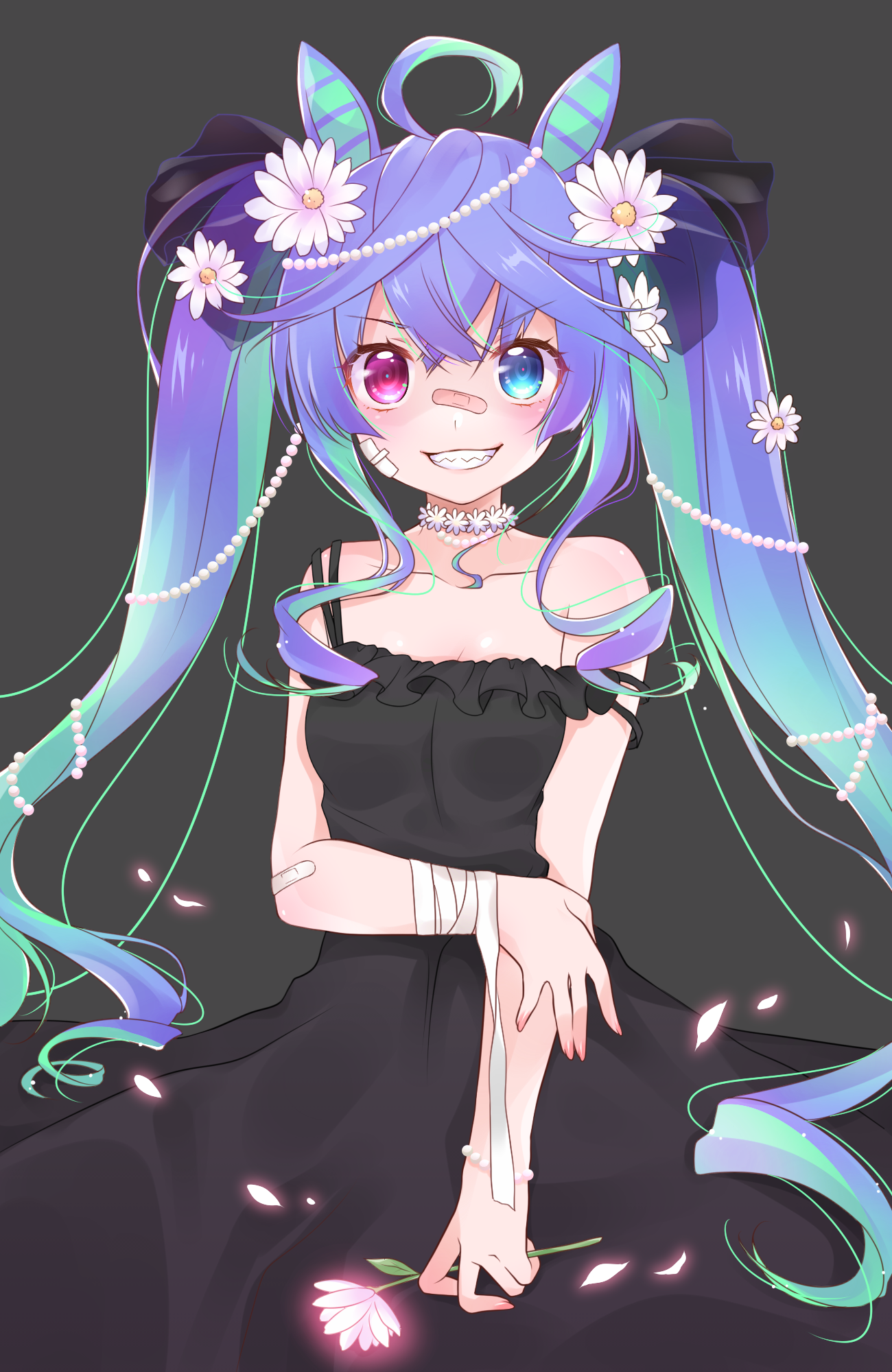 Safebooru - 1girl ahoge animal ears bandage on face bandages bandaid bandaid on arm bandaid on ...