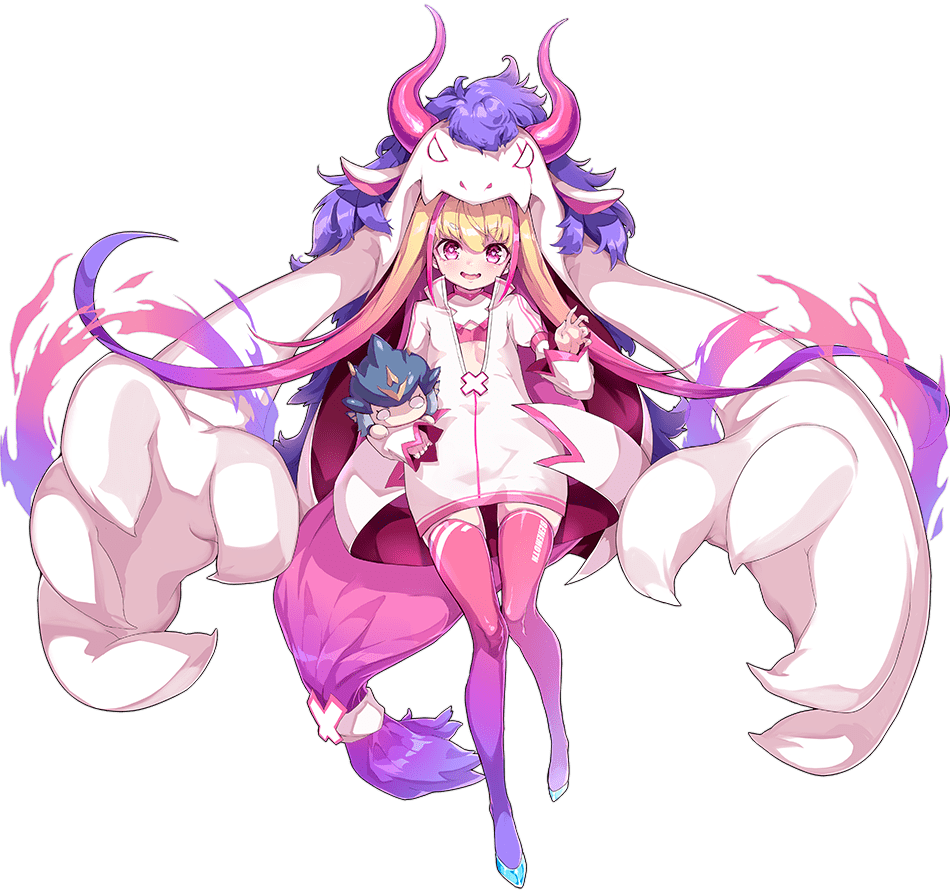 Safebooru - 1girl ark order behemoth (ark order) blonde hair bra character doll claw pose fire ...