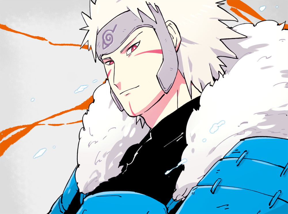 Safebooru - 1boy armor closed mouth facepaint forehead protector fur ...