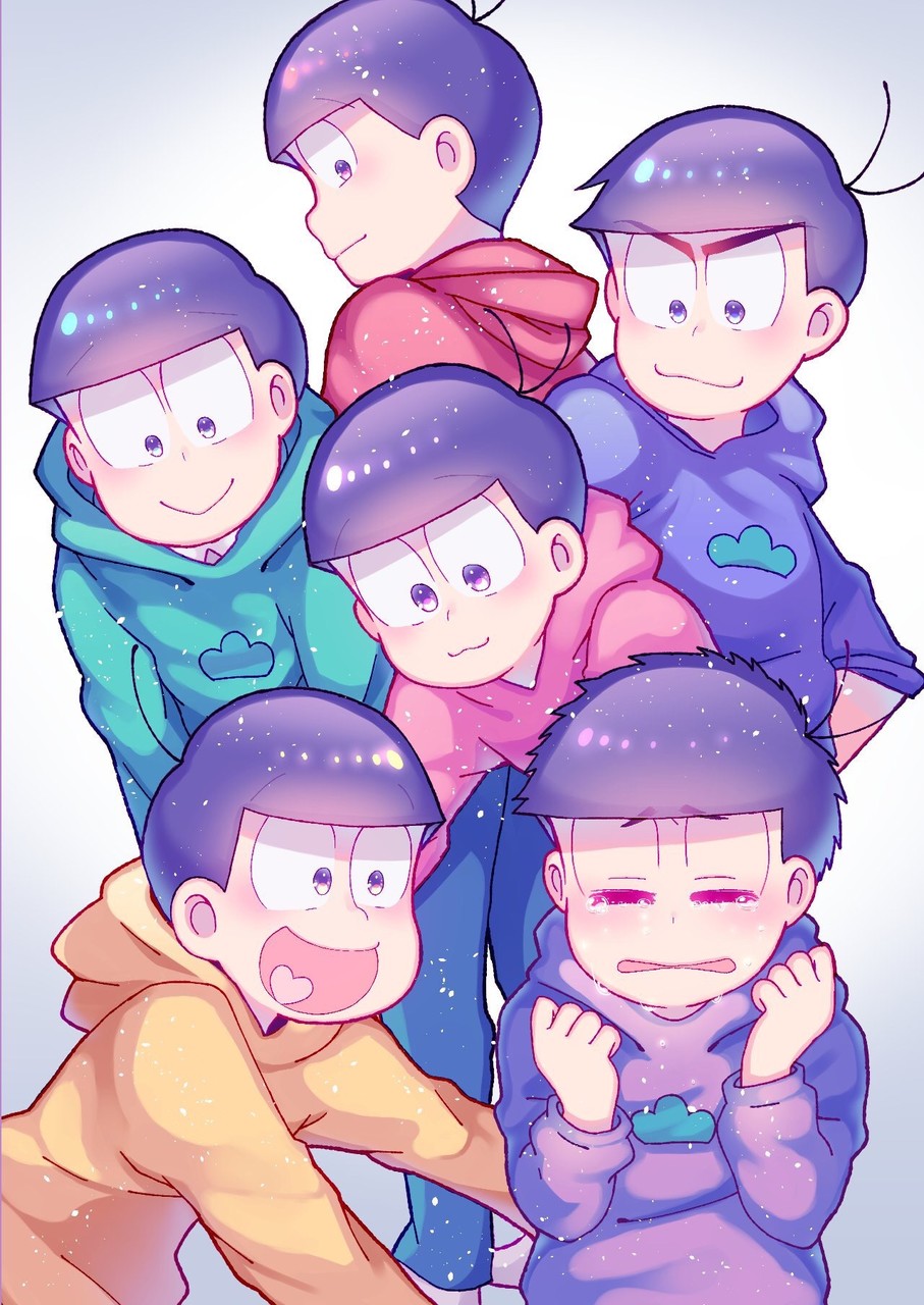 Safebooru - 6+boys blue hoodie brothers crying green hoodie highres ...