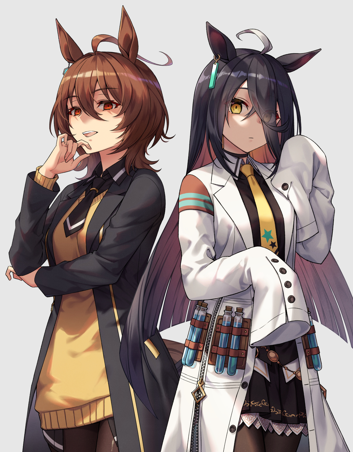 Safebooru - 2girls agnes tachyon (umamusume) agnes tachyon (umamusume) (cosplay) ahoge animal ...