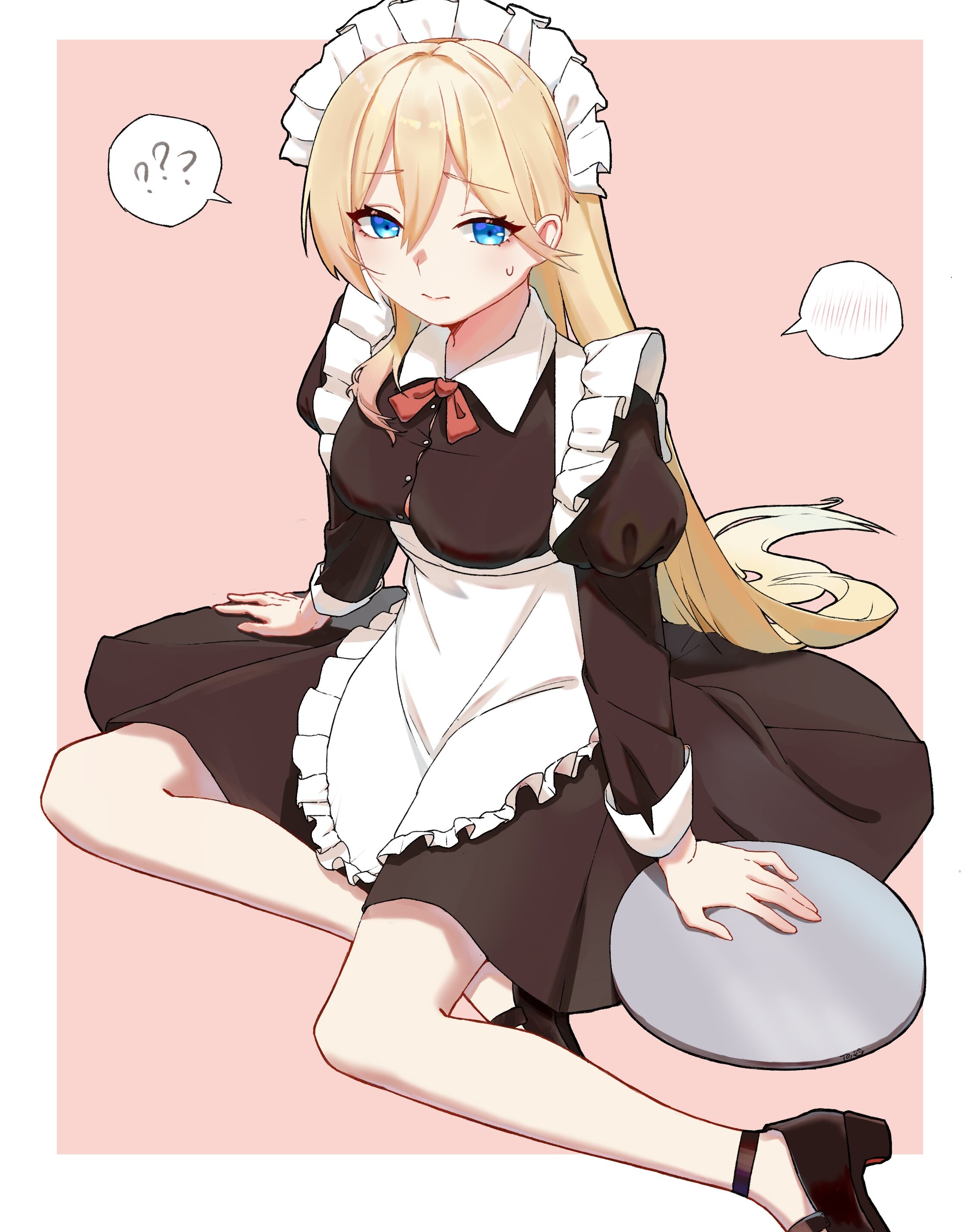 Safebooru - 1girl ? absurdres apron bangs bianka durandal ataegina black dress black footwear ...