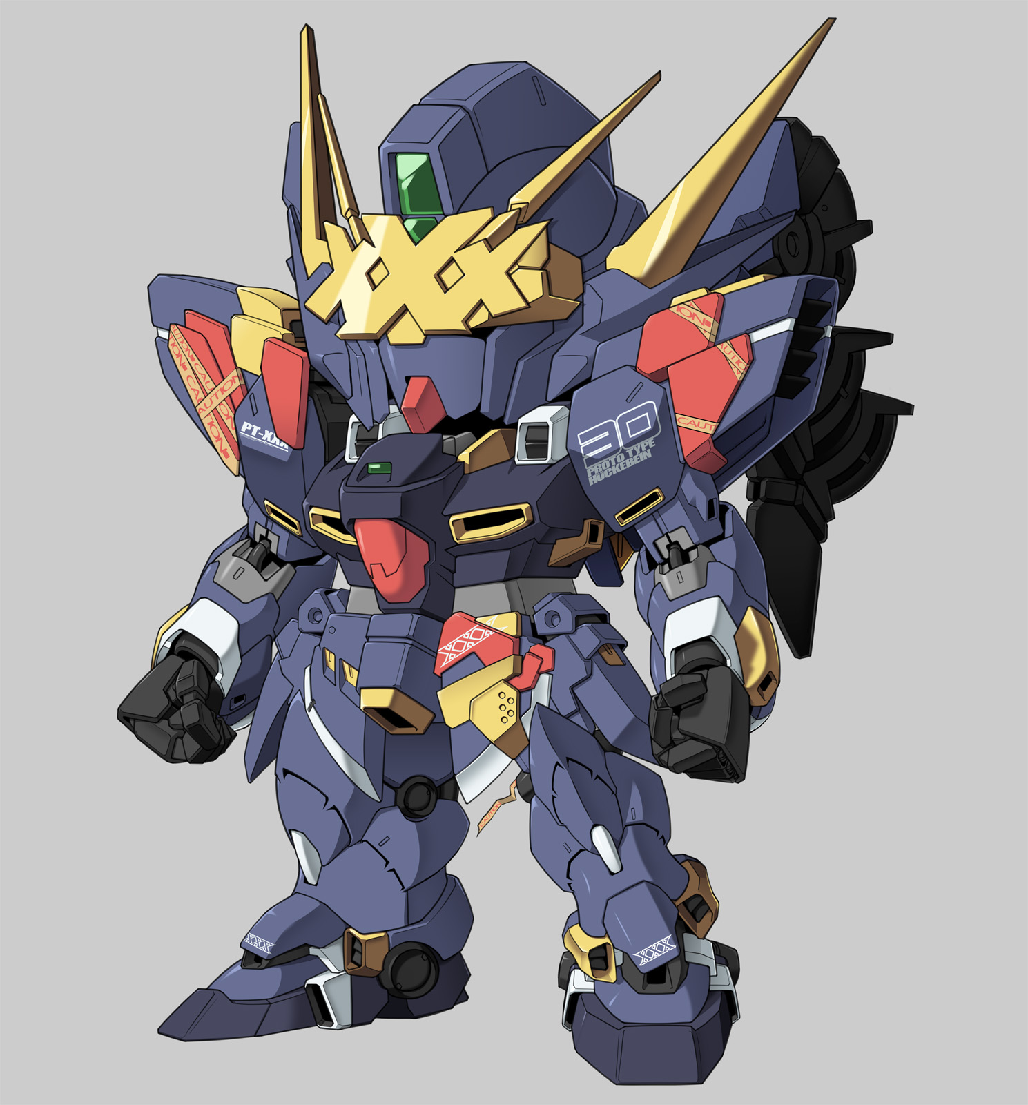 Safebooru - caution tape chibi clenched hands grey background highres ...