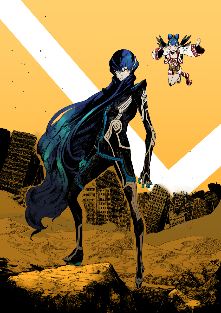 Safebooru - 1boy 1girl 1ji45fun amanozako (megami tensei) androgynous ...