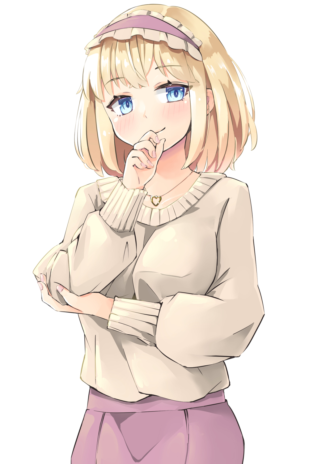 Safebooru - 1girl alice margatroid arnest bangs beige sweater blonde hair blue eyes blush ...