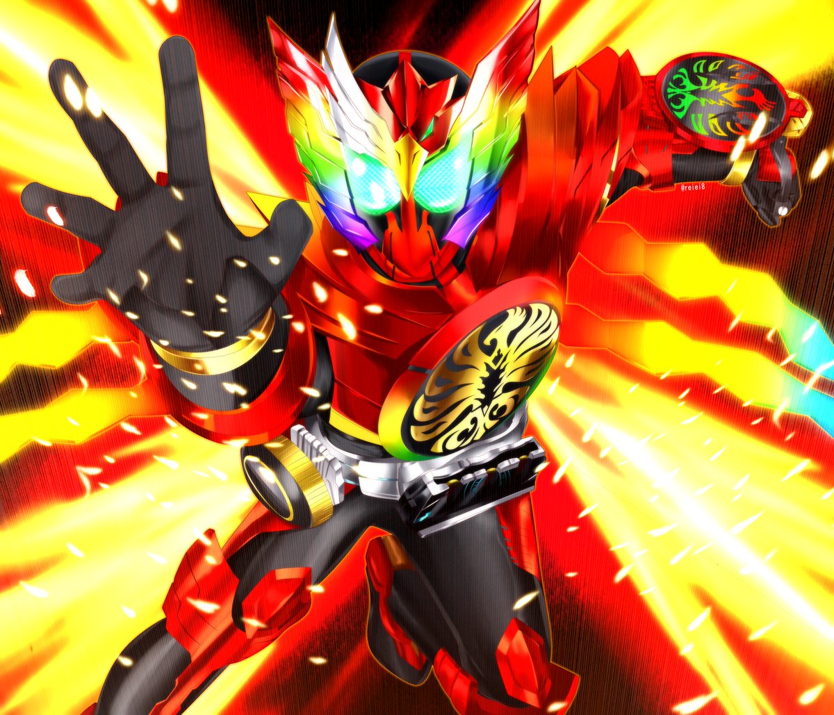 Safebooru - 1boy armor bird character request feathers fire glowing ...