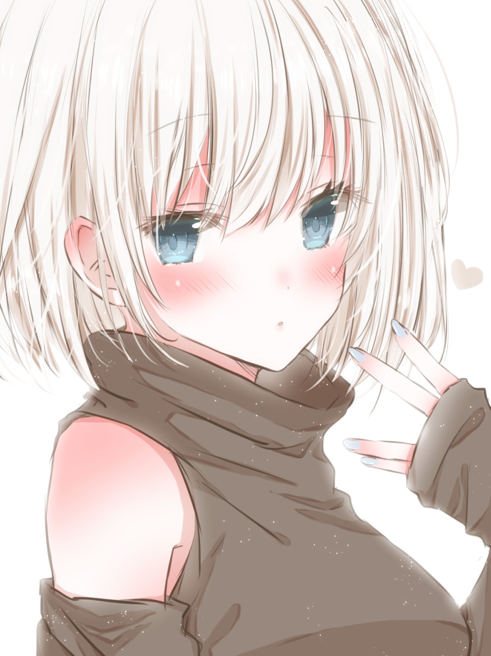 Safebooru - 1girl bangs blonde hair blue eyes blush clothing cutout eyebrows visible through ...