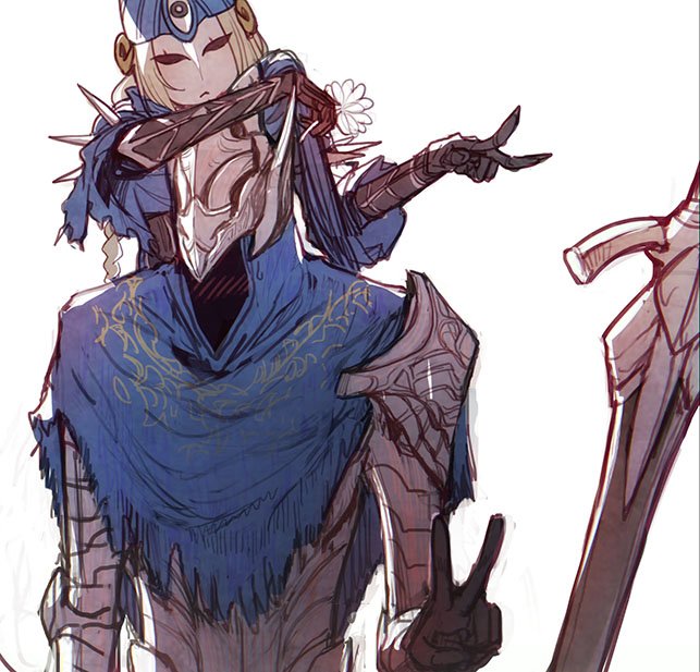 Safebooru - 1boy 1girl armor artorias the abysswalker blonde hair blue ...