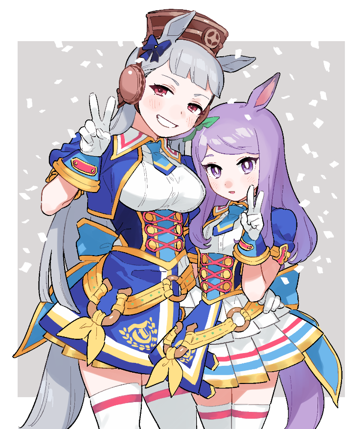 Safebooru - 2girls animal ears bangs blunt bangs brown headwear cowboy ...