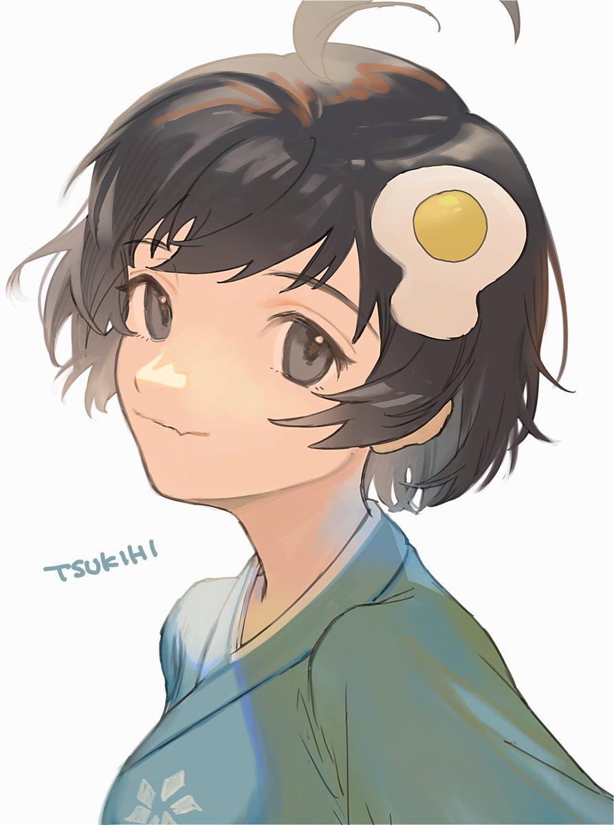 Safebooru - 1girl ahoge araragi tsukihi bangs blue kimono character ...