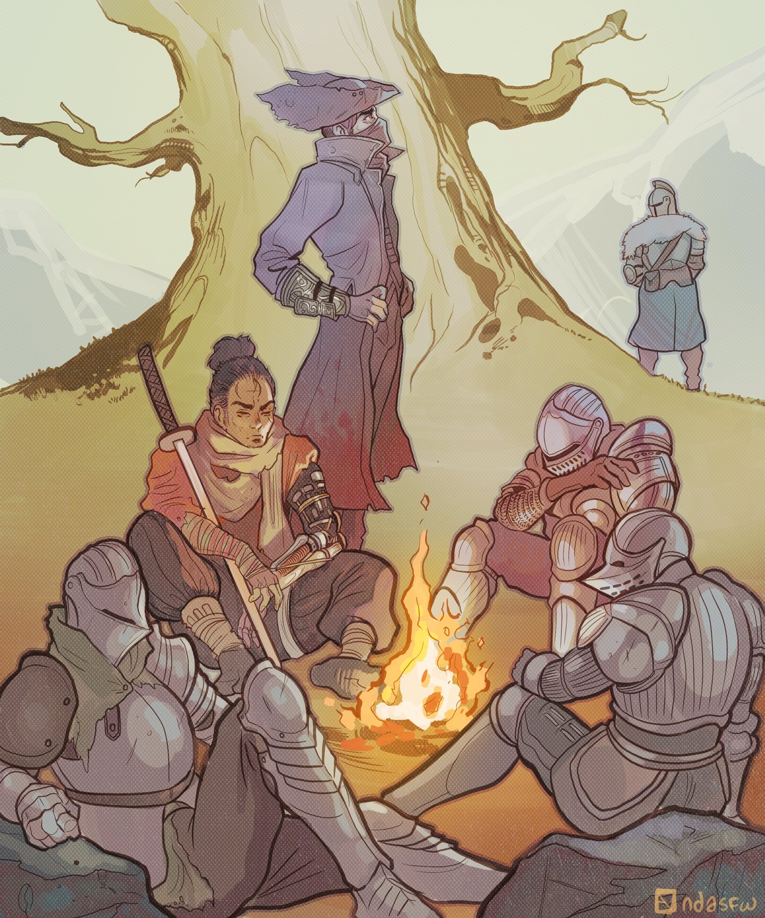 Safebooru - 6+boys armor ashen one (dark souls 3) bearer of the curse bloodborne bonfire chosen ...