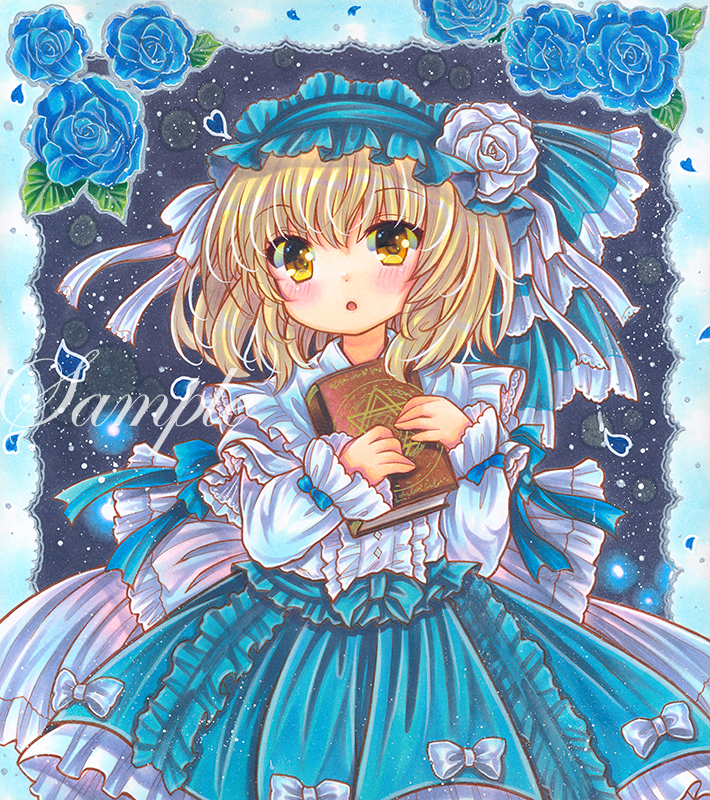 Safebooru - 1girl :o alice margatroid alice margatroid (pc-98) bangs blonde hair blue bow blue ...