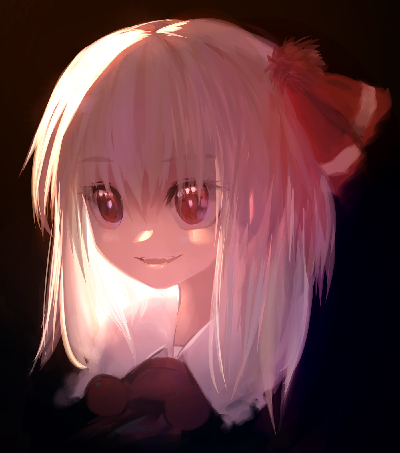 Safebooru - 1girl ascot bangs beads blonde hair bright pupils ...