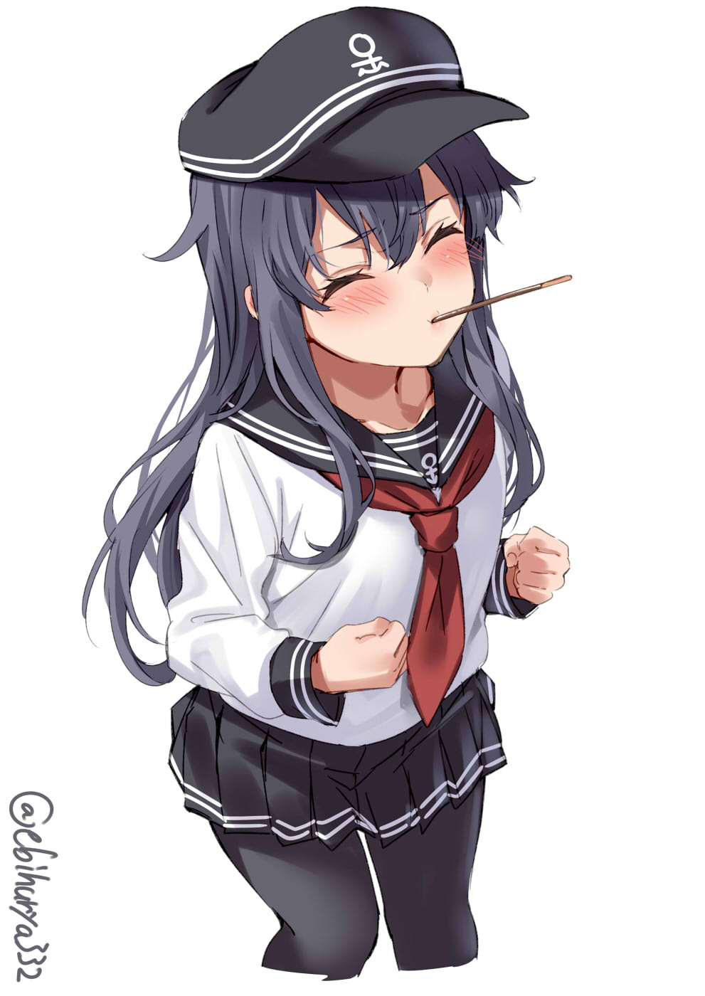 Safebooru - 1girl akatsuki (kancolle) anchor symbol black headwear black sailor collar black ...