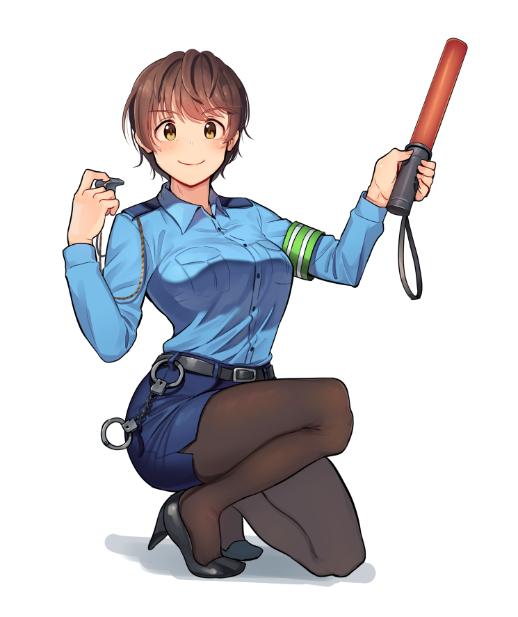 Safebooru - 1girl aiguillette armband bangs baton belt black belt black footwear black legwear ...