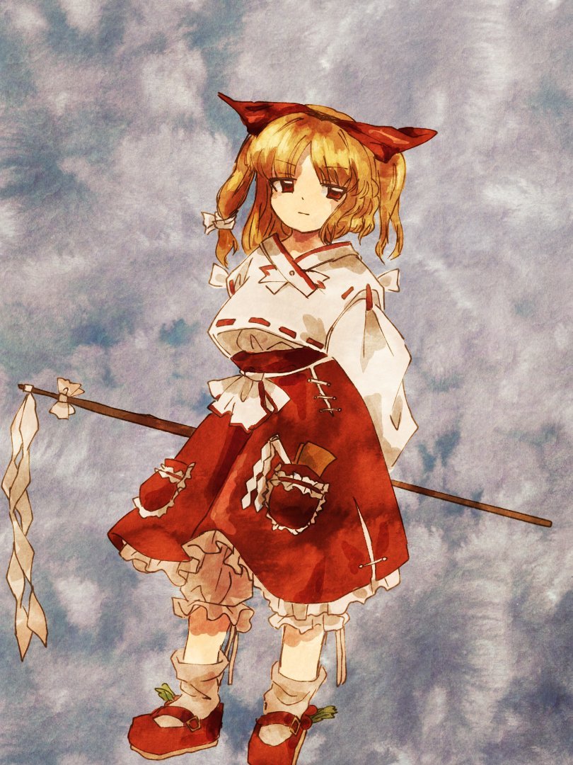 Safebooru - 1girl blonde hair blonde shrine maiden from a future era ...