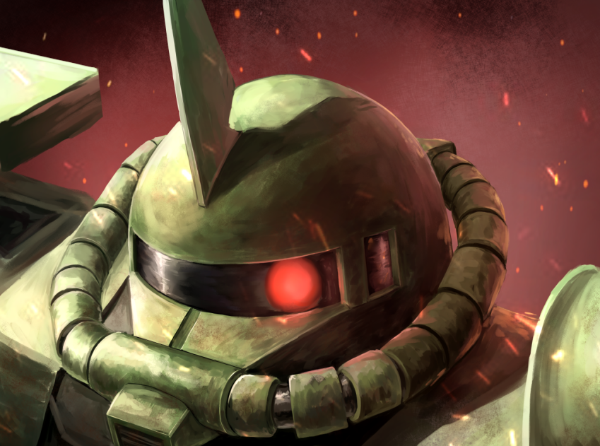 Safebooru - embers glowing glowing eye gundam looking to the side mecha ...
