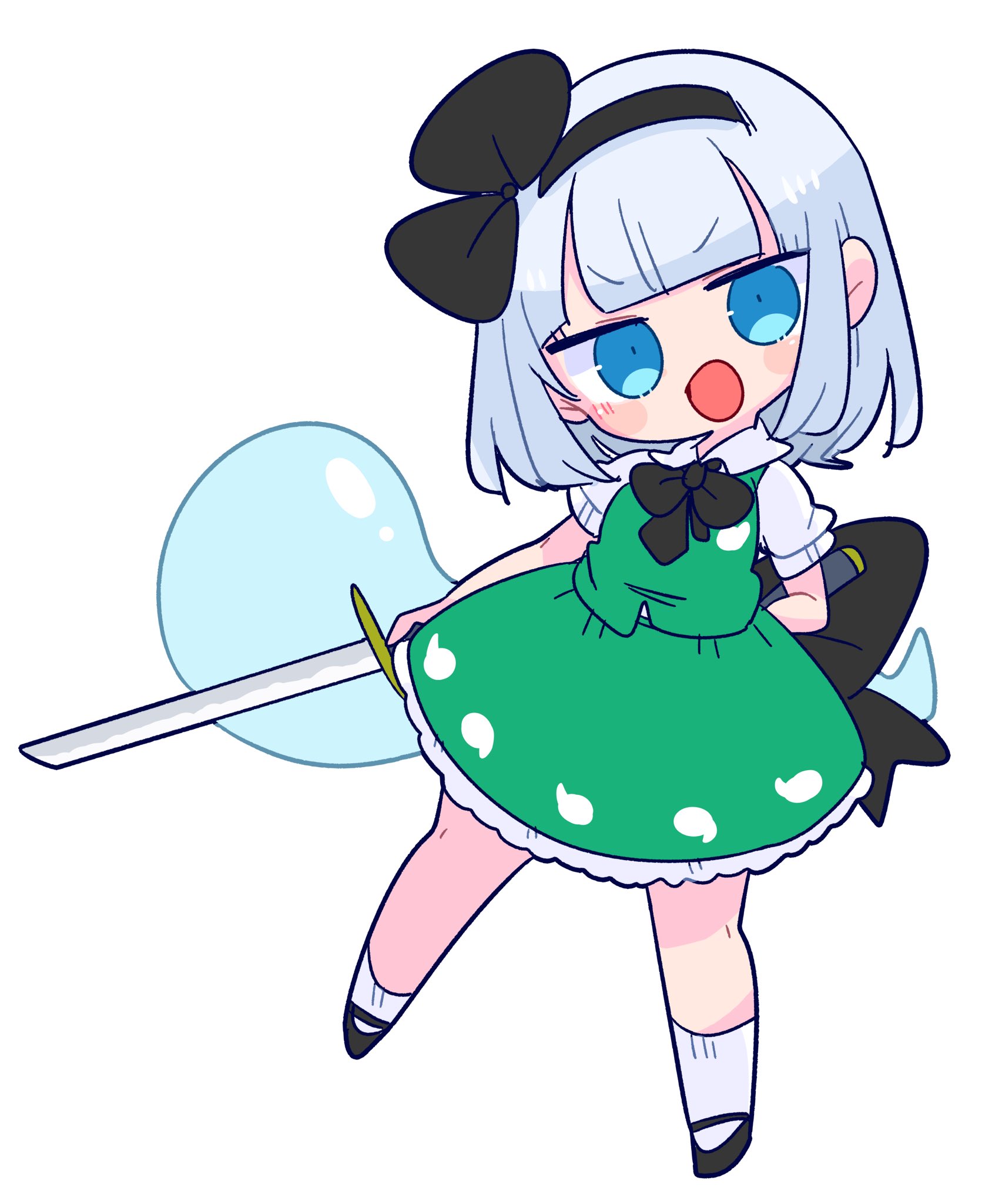 Safebooru - 1girl black bow black footwear black hairband black neckwear black ribbon blue eyes ...