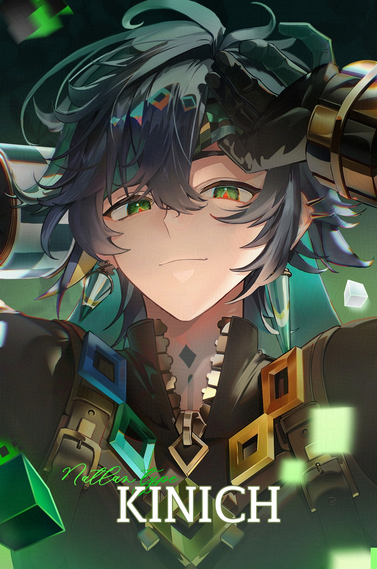 Safebooru - 1boy black gloves black hair black shirt closed mouth ...