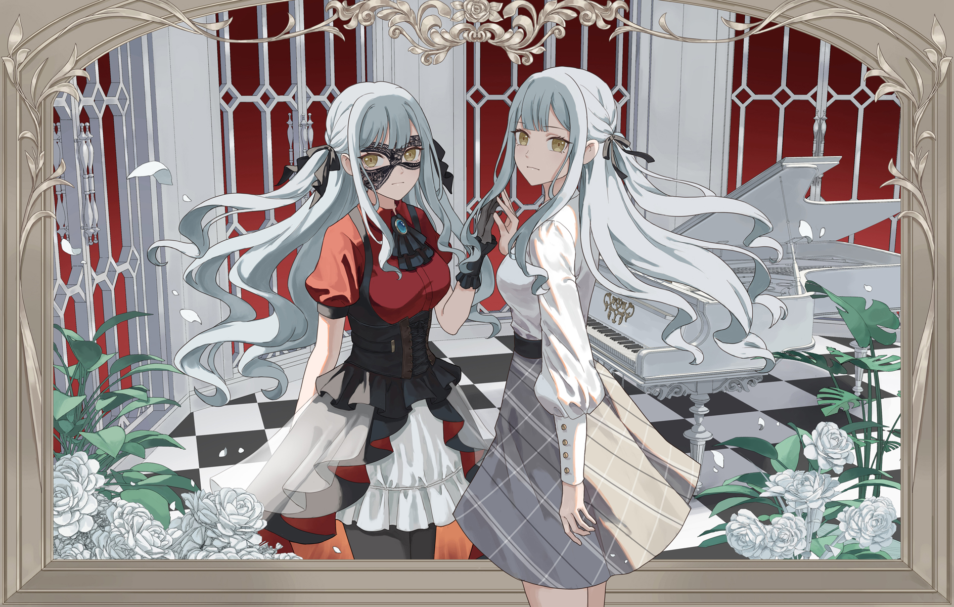 Safebooru - 2girls ascot bang dream! bang dream! it's mygo!!!!! black ascot black corset black ...