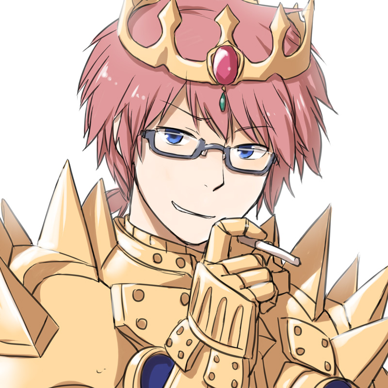 Safebooru - 1boy alternate color armor bangs black-framed eyewear blue ...