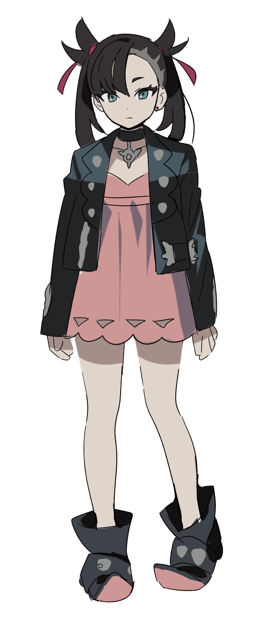 Safebooru - 1girl :| arms at sides asymmetrical bangs betti (xx betti ...