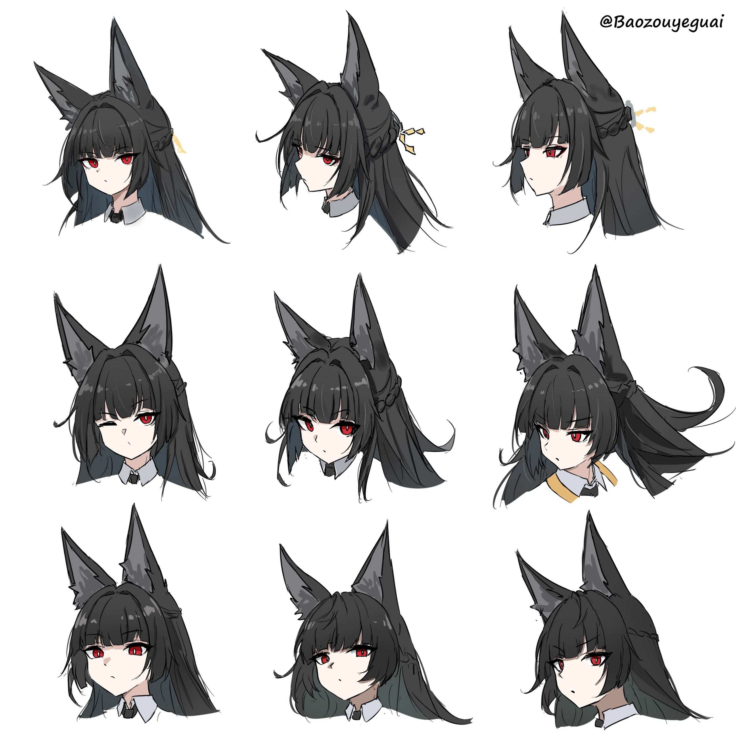 Safebooru - 1girl absurdres animal ears baozouyeguai black hair braid ...