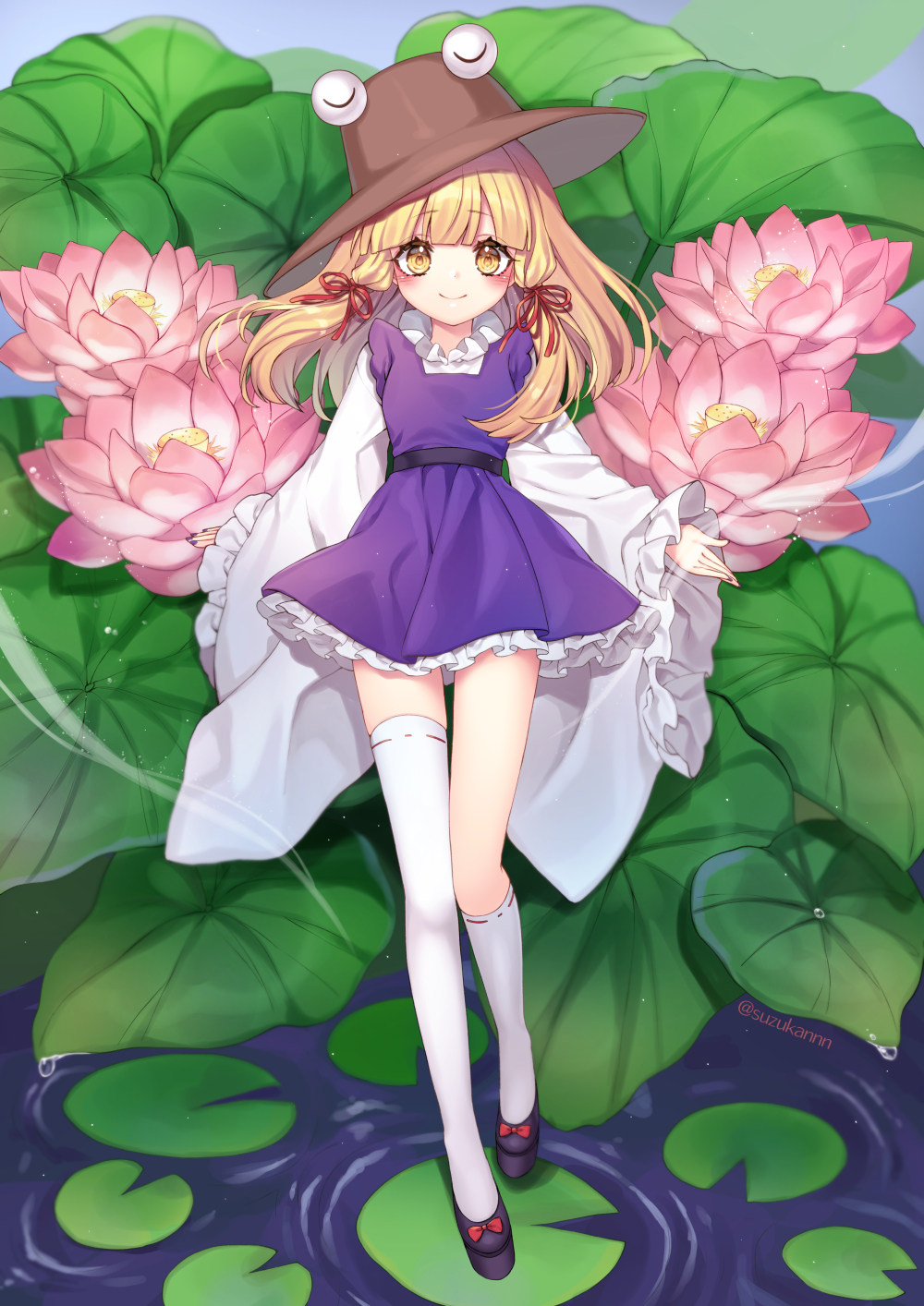 Safebooru - 1girl bangs belt black belt black footwear blonde hair blush bow brown headwear ...