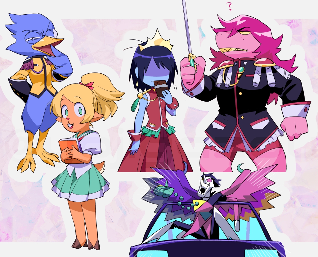 Safebooru - 1other 2boys 2girls berdly (deltarune) blue skin book candy ...