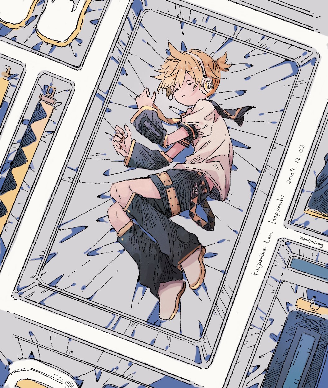 Safebooru - 1boy blonde hair closed eyes detached sleeves hazime ...